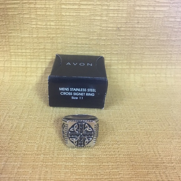 Avon | Accessories | Mens Stainless Steel Cross Signet Ring | Poshmark